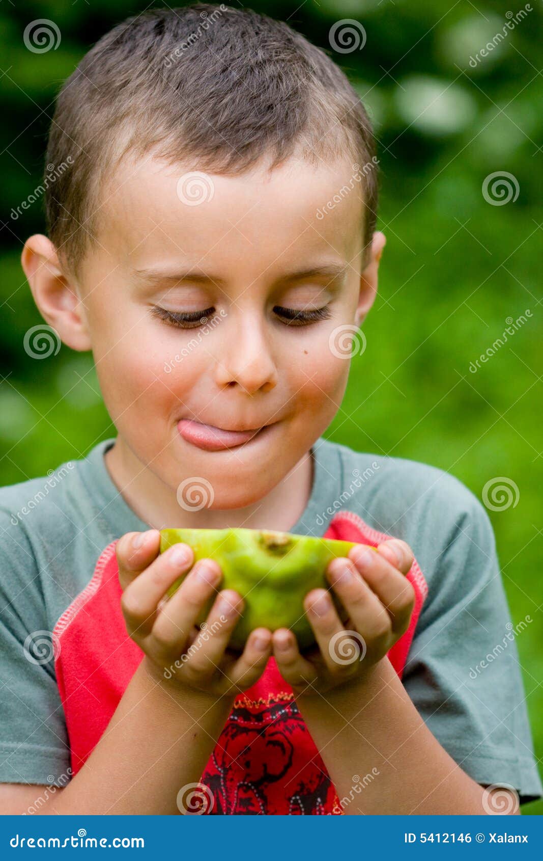 Boy eating papaya stock photo. Image of exotic, color - 5412146