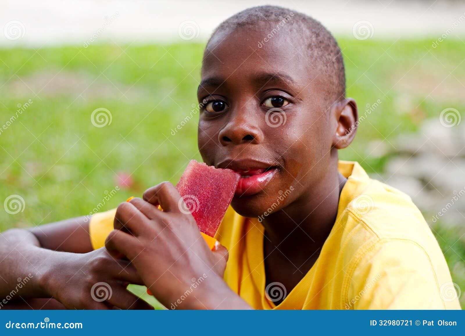Boy eating popsicle stock image. Image of happy, people - 32980721