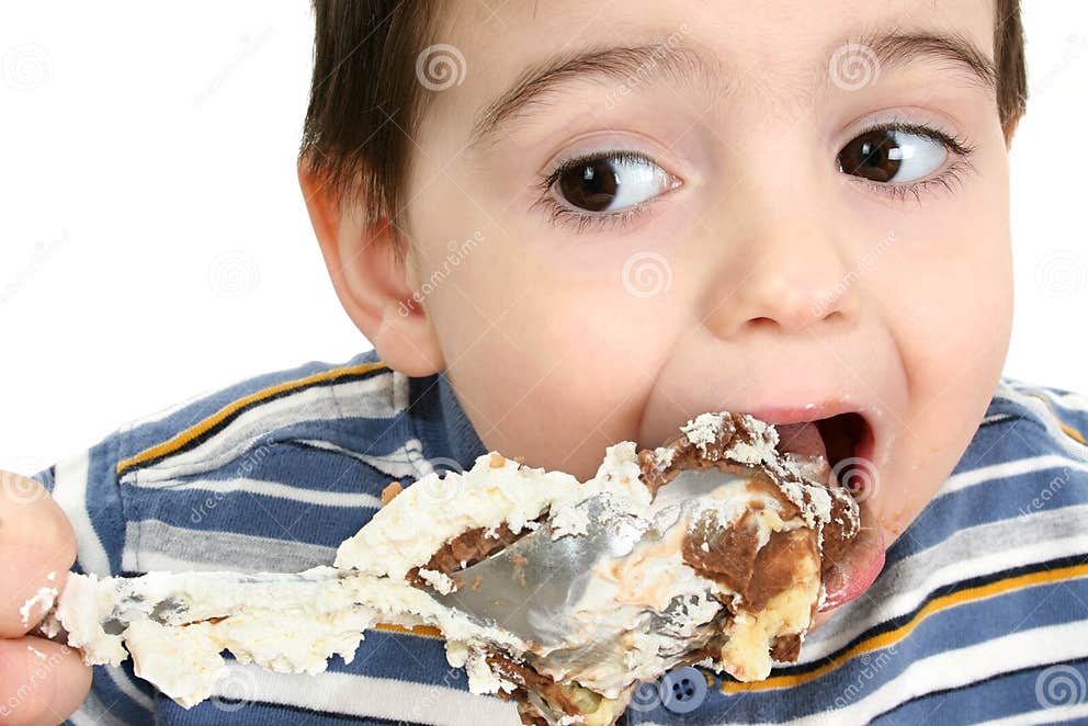 Boy Eating Possum Pie stock image. Image of children, sweet - 413399