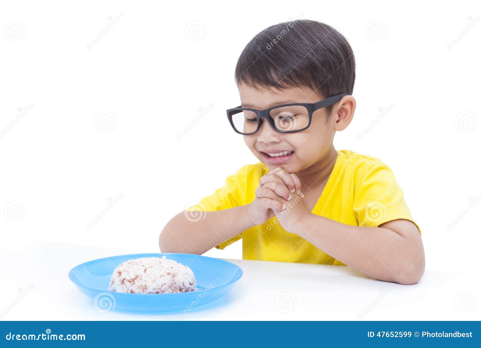 Boy eating rice stock image. Image of emotions, bored - 47652599