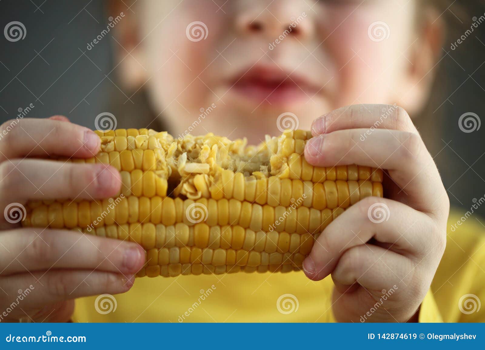 Boy Blonde Eating Sweet Corn Stock Image - Image of dinner, health ...