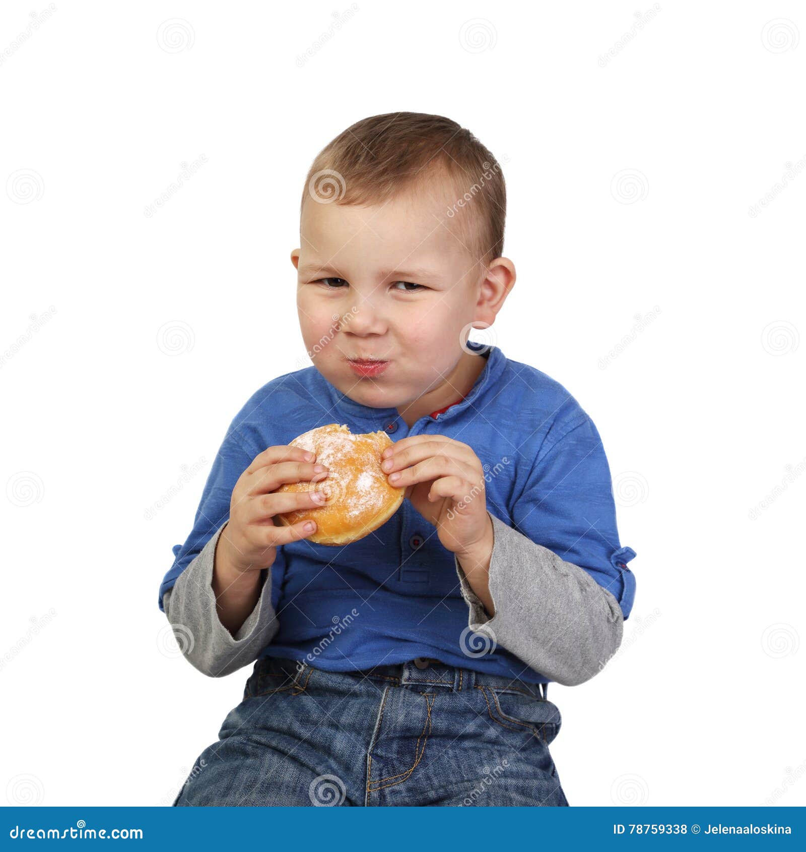 Boy eats buns stock photo. Image of food, adorable, childhood - 78759338