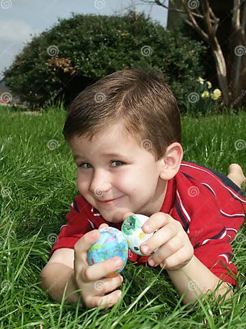 Boy with eggs 14 stock photo. Image of excitement, daytime - 591646