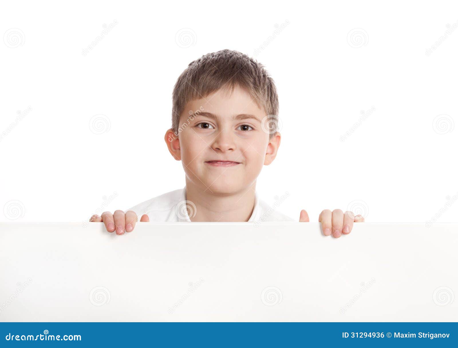 Boy Peep Out Through Poster Stock Photo | CartoonDealer.com #31294932