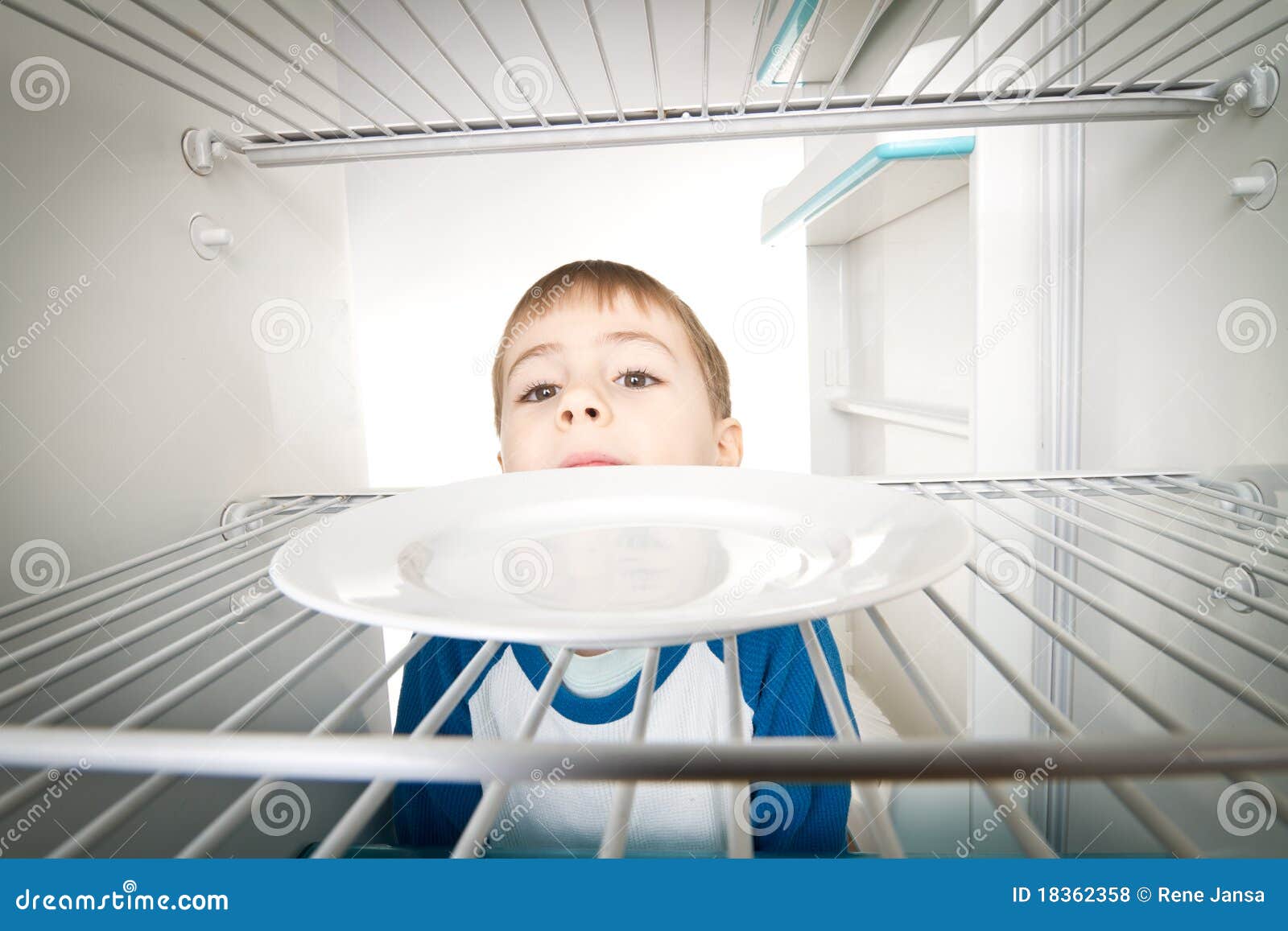 Boy And Empty Refrigerator Stock Photo | CartoonDealer.com #18362358