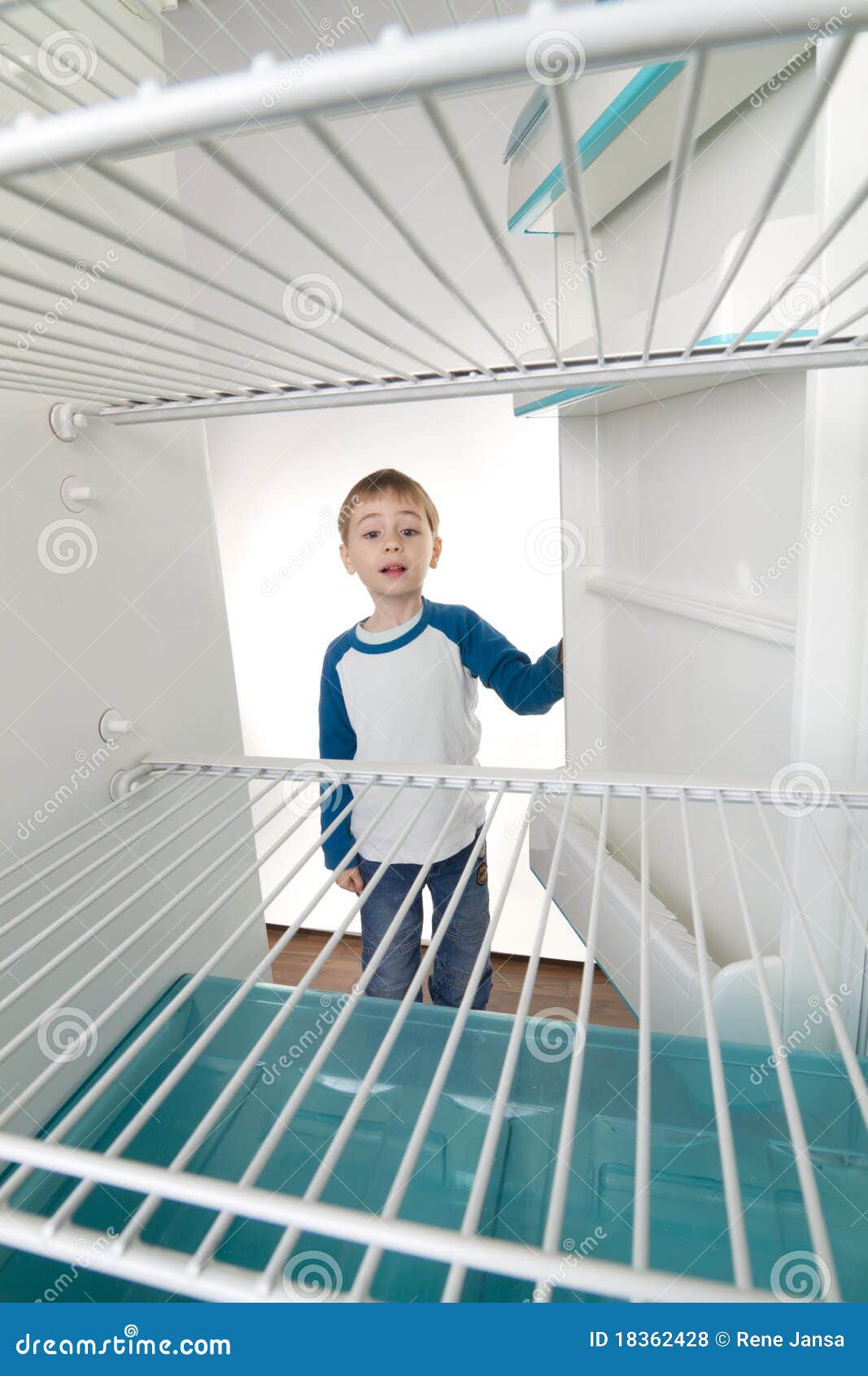 Boy And Empty Refrigerator Stock Photo | CartoonDealer.com #18362592