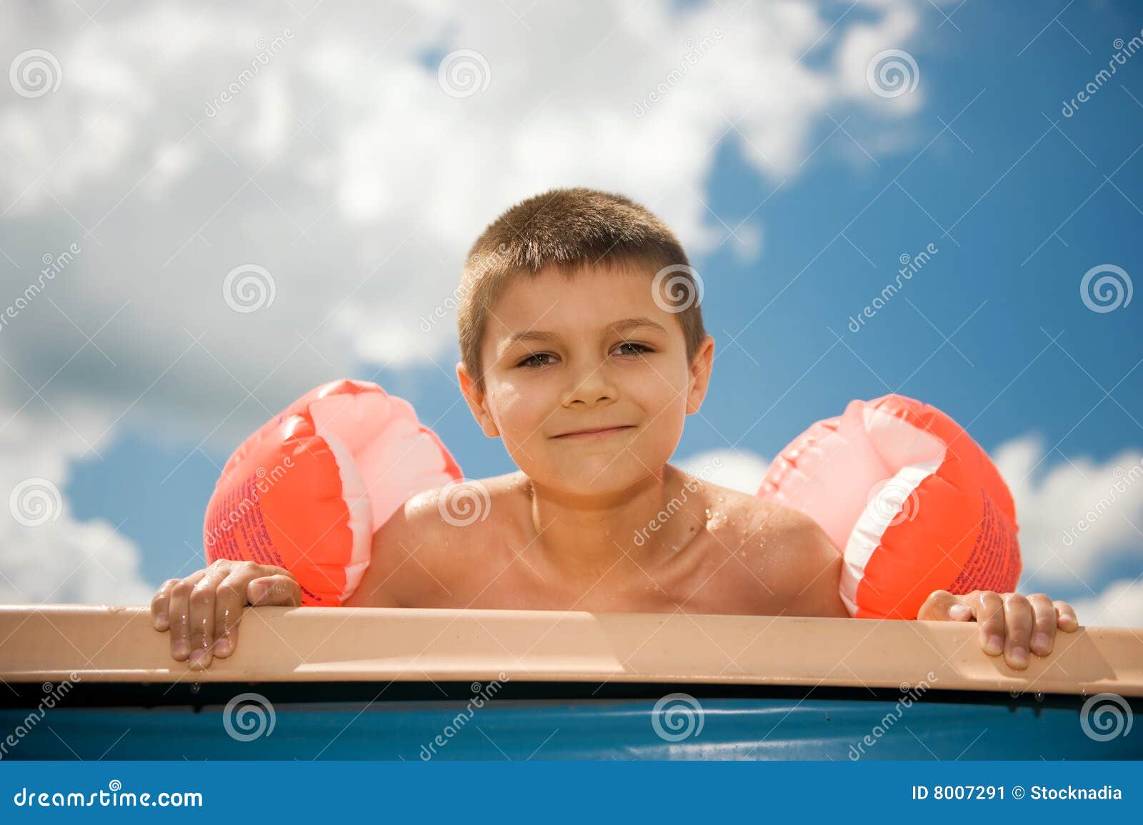 Boy enjoy in the pool stock image. Image of vacation, cheerful - 8007291