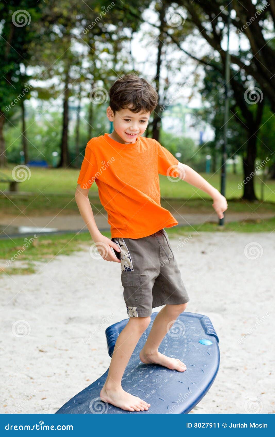 Boy Enjoying Balancing Beam Stock Image - Image of desire, exercise ...