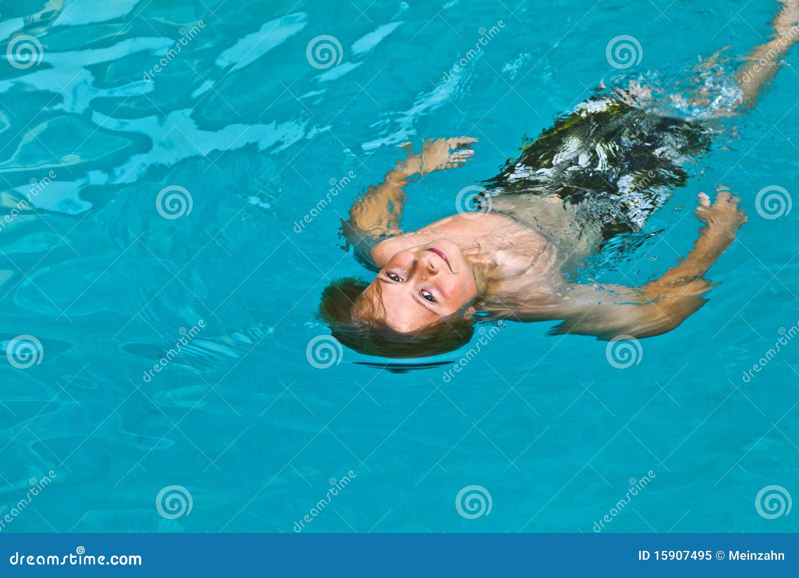 Boy Enjoys Swimming in the Pool Stock Image - Image of feeling ...