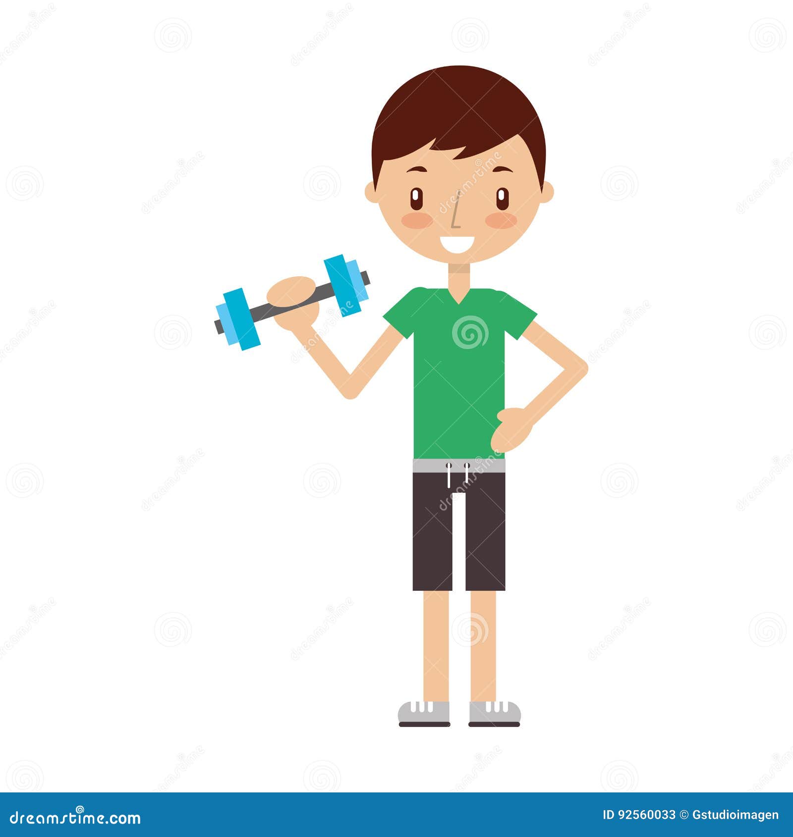 Boy Exercising with Dumbells Stock Vector - Illustration of lifestyle ...