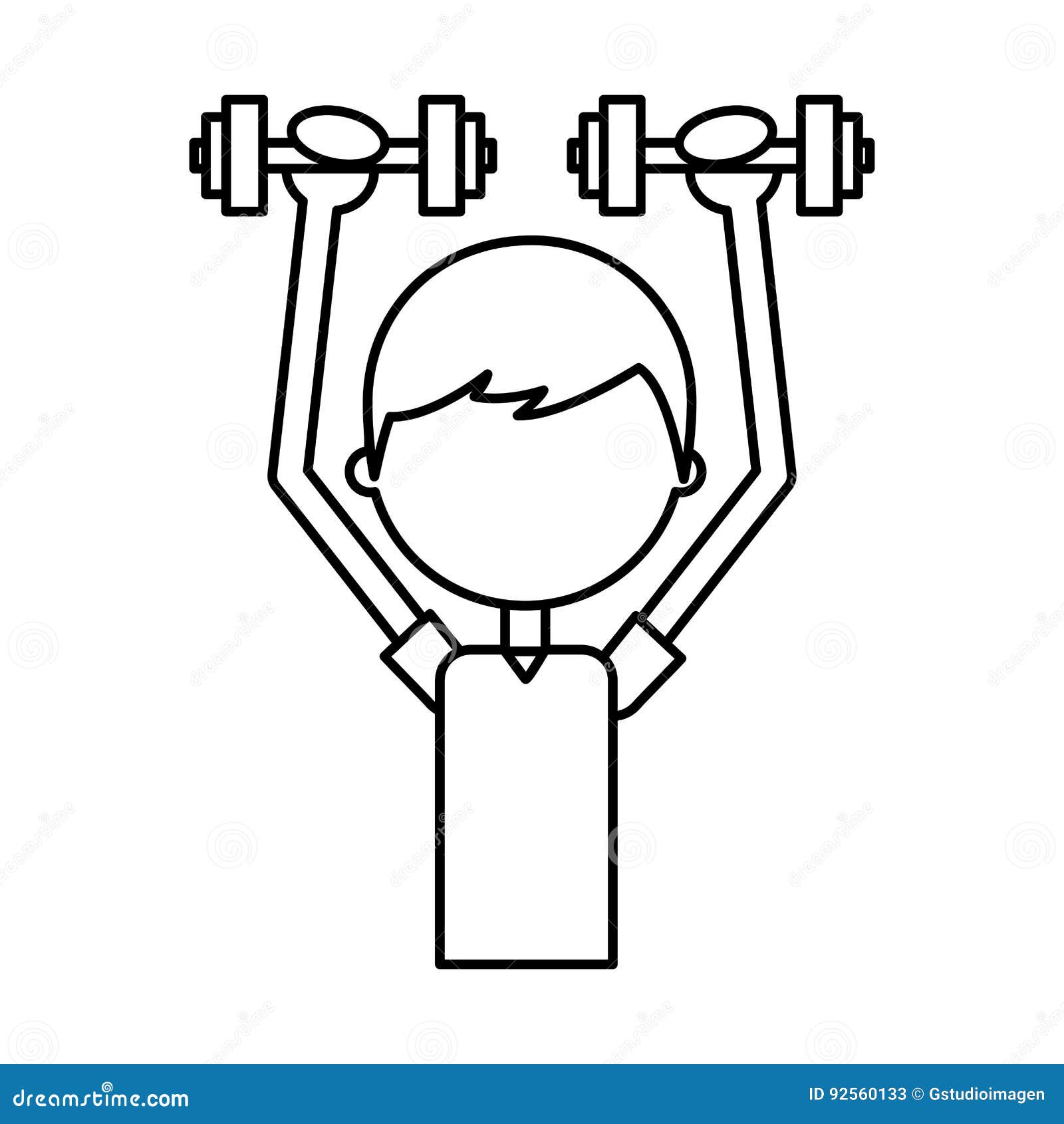Boy Exercising with Dumbells Stock Vector - Illustration of fitness ...