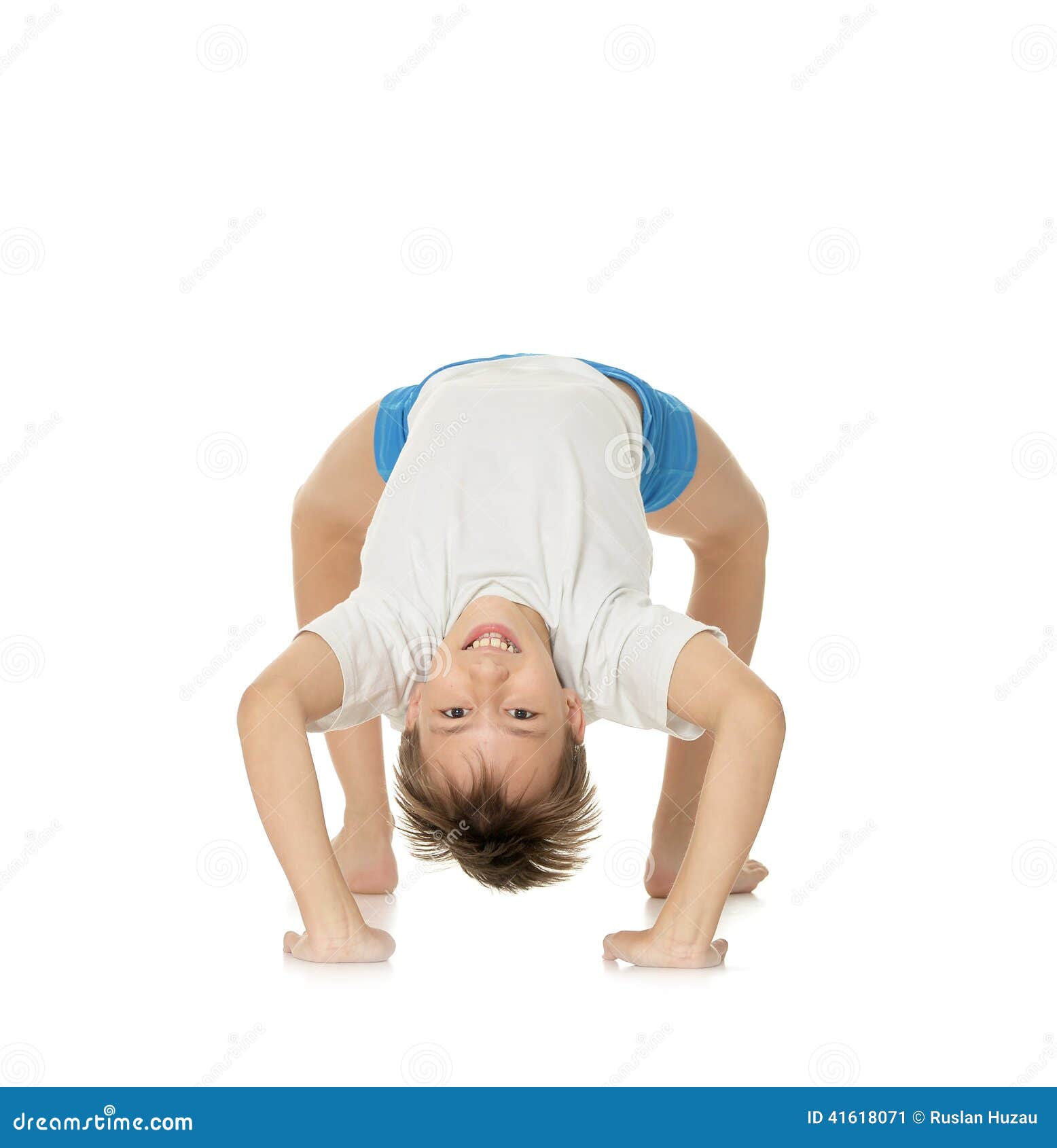 Boy exercising stock image. Image of hand, cheerful, natural - 41618071