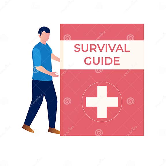 The Boy is Explaining about Survival Guide Stock Illustration ...