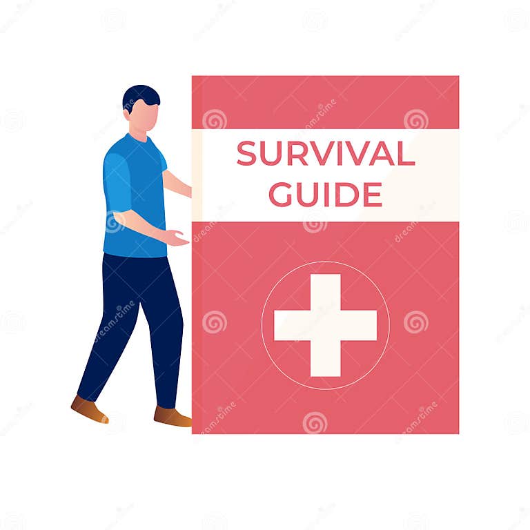 The Boy is Explaining about Survival Guide Stock Illustration ...