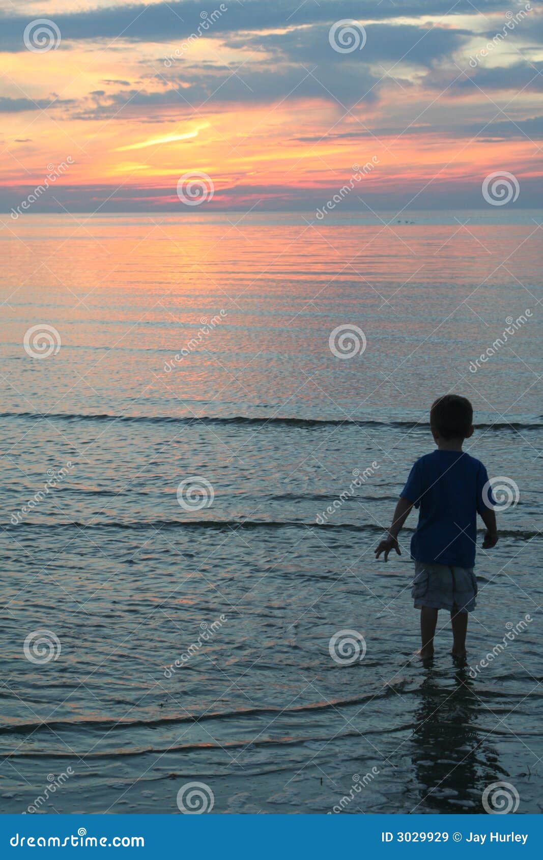 Boy Exploring Ocean stock image. Image of summer, evening - 3029929