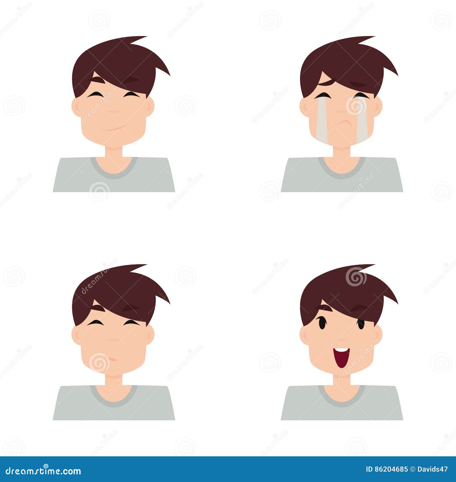 Boy Expression Faces stock vector. Illustration of face - 86204685