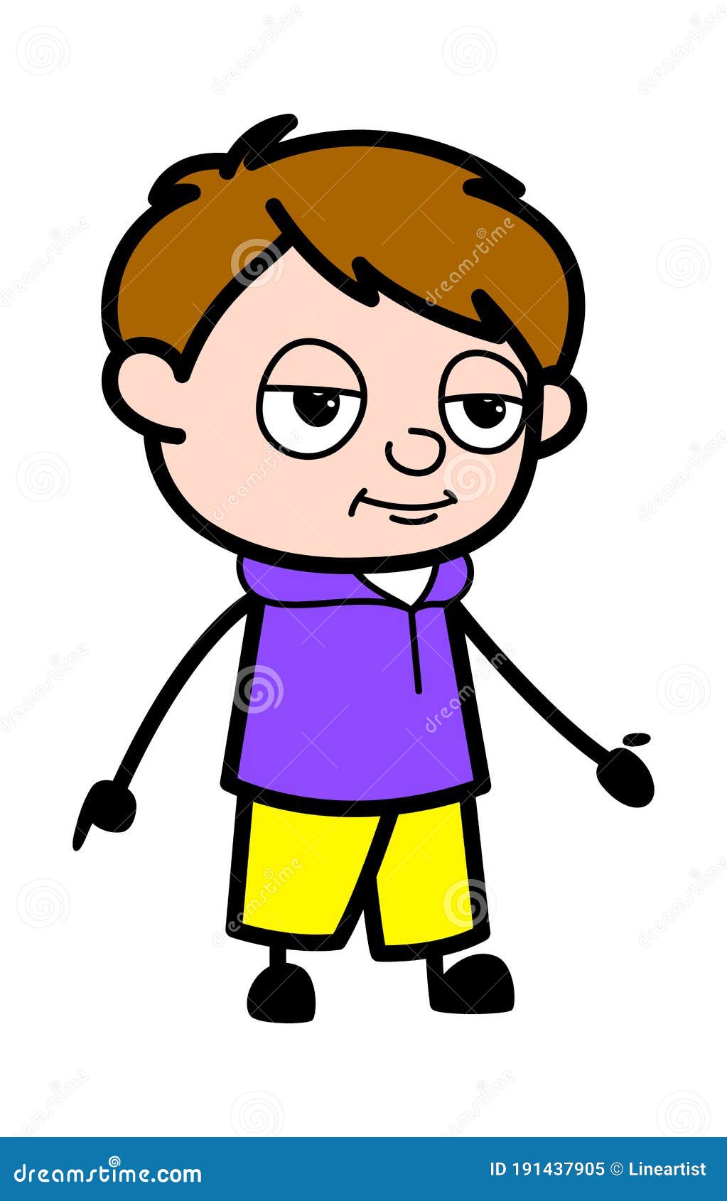 Boy Expressionless Face Cartoon Stock Illustration - Illustration of ...