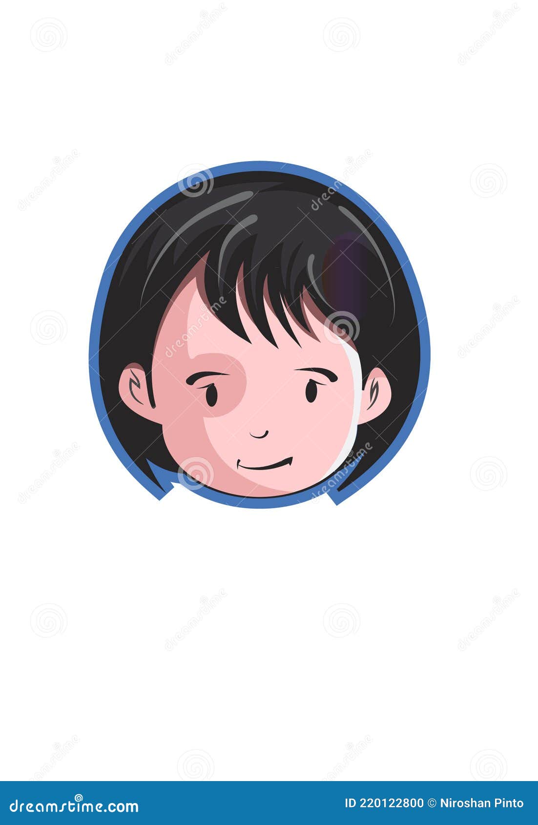 Boy Face Cartoon Character