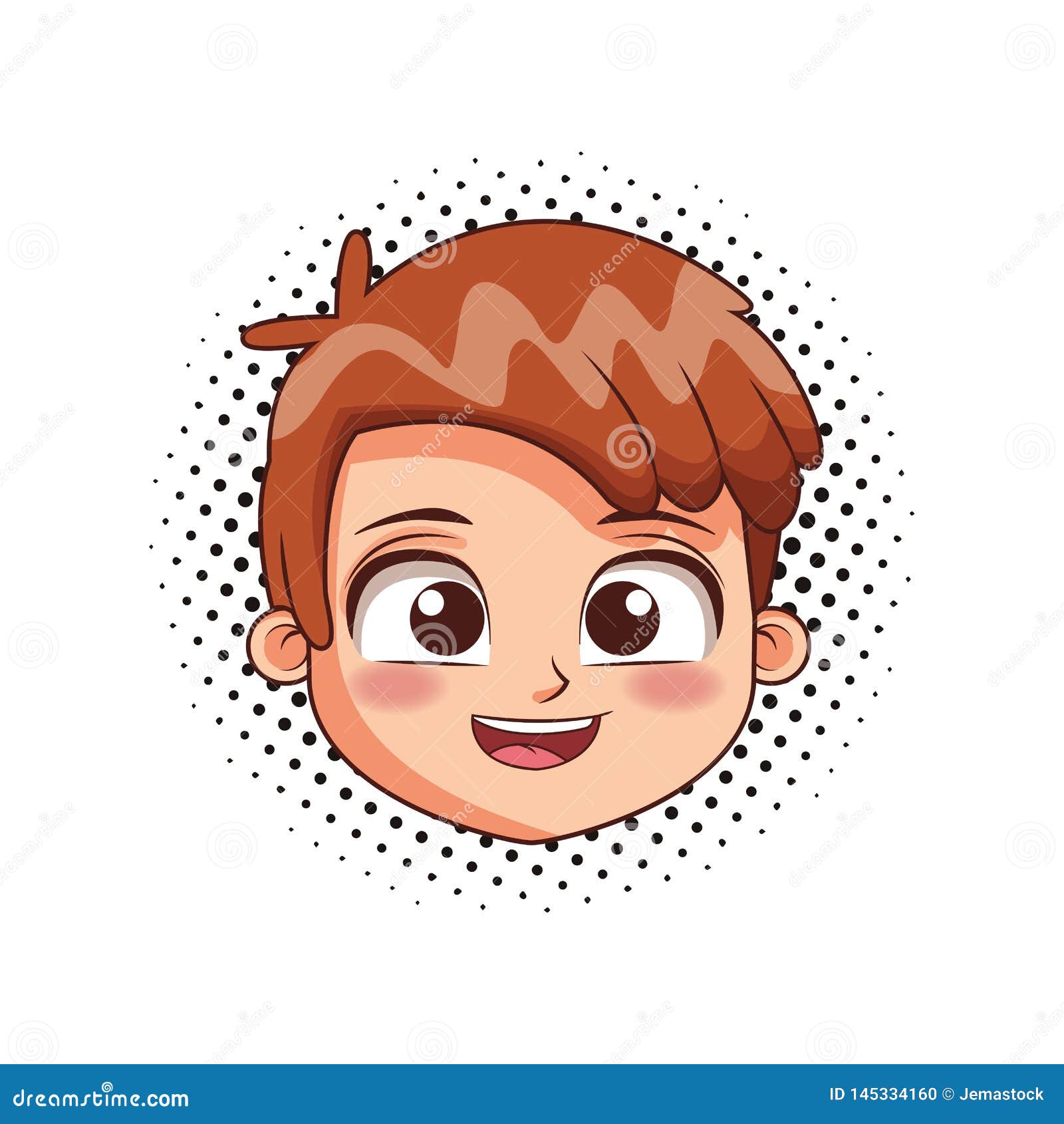 Boy face cartoon stock vector. Illustration of kids - 145334160