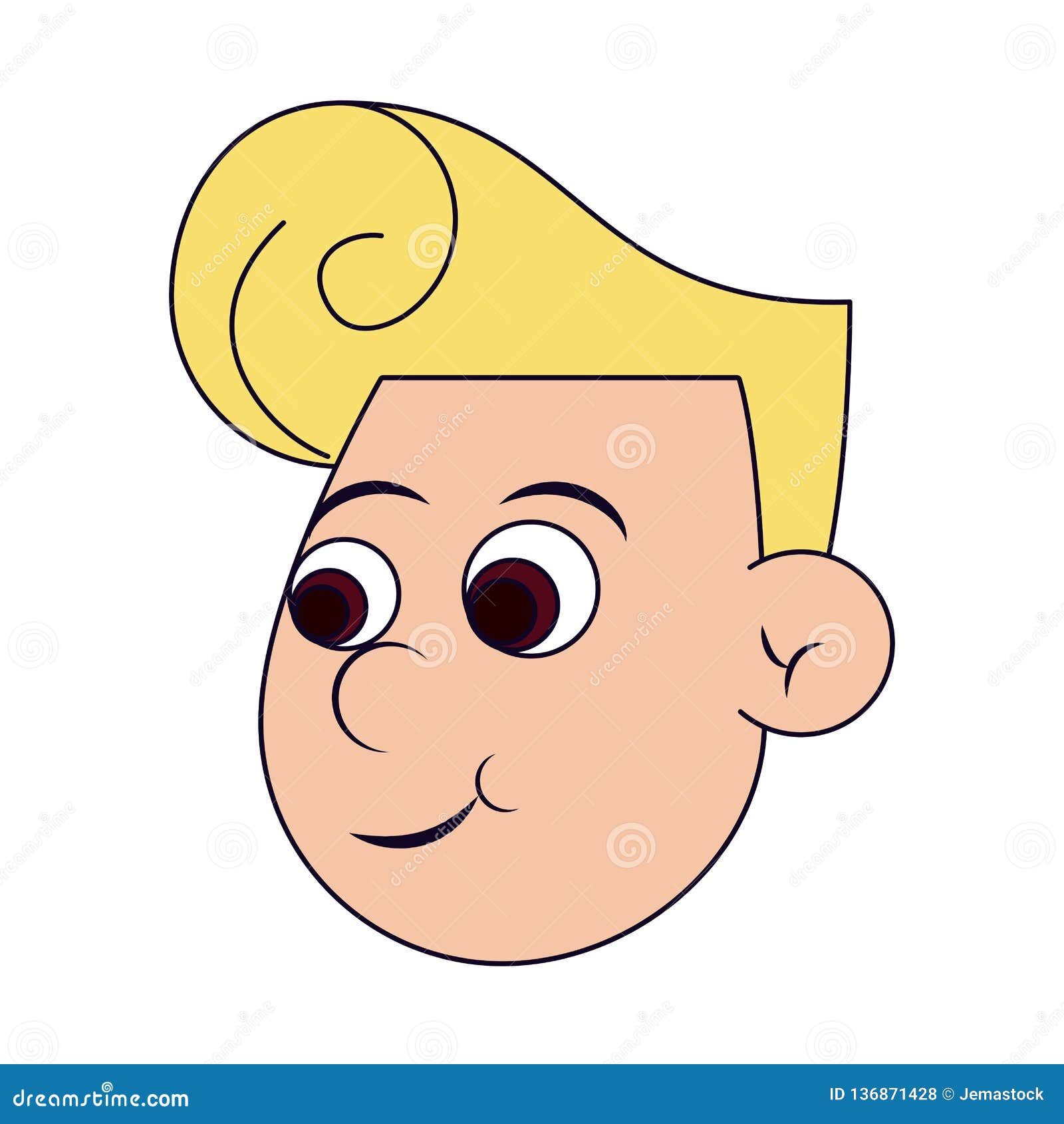 Boy face cartoon stock vector. Illustration of funny - 136871428