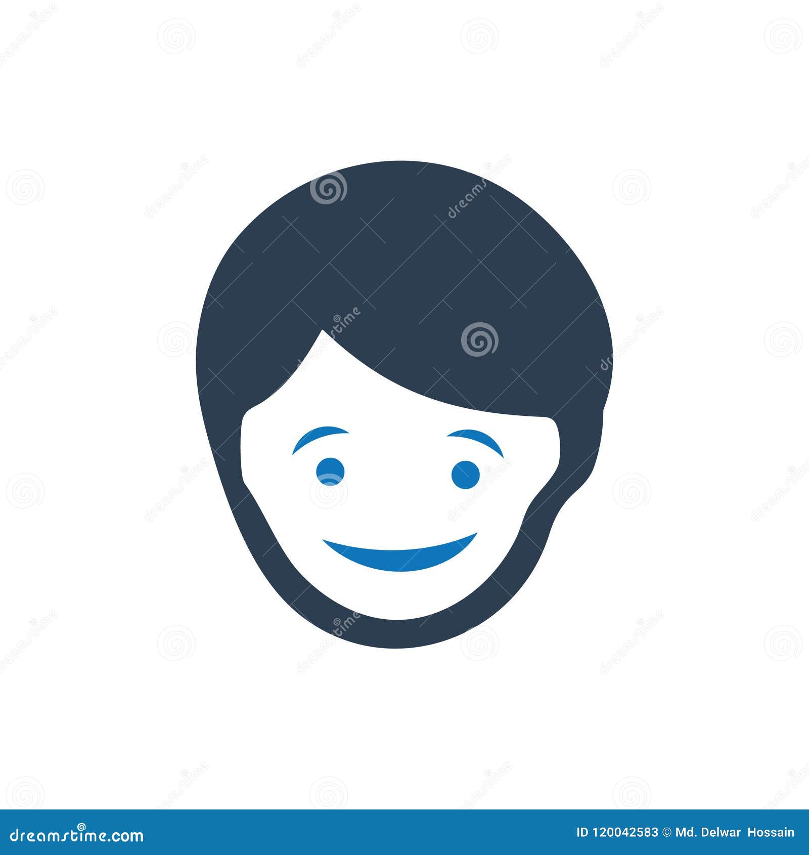 Boy Face Icon stock vector. Illustration of kids, smiling - 120042583