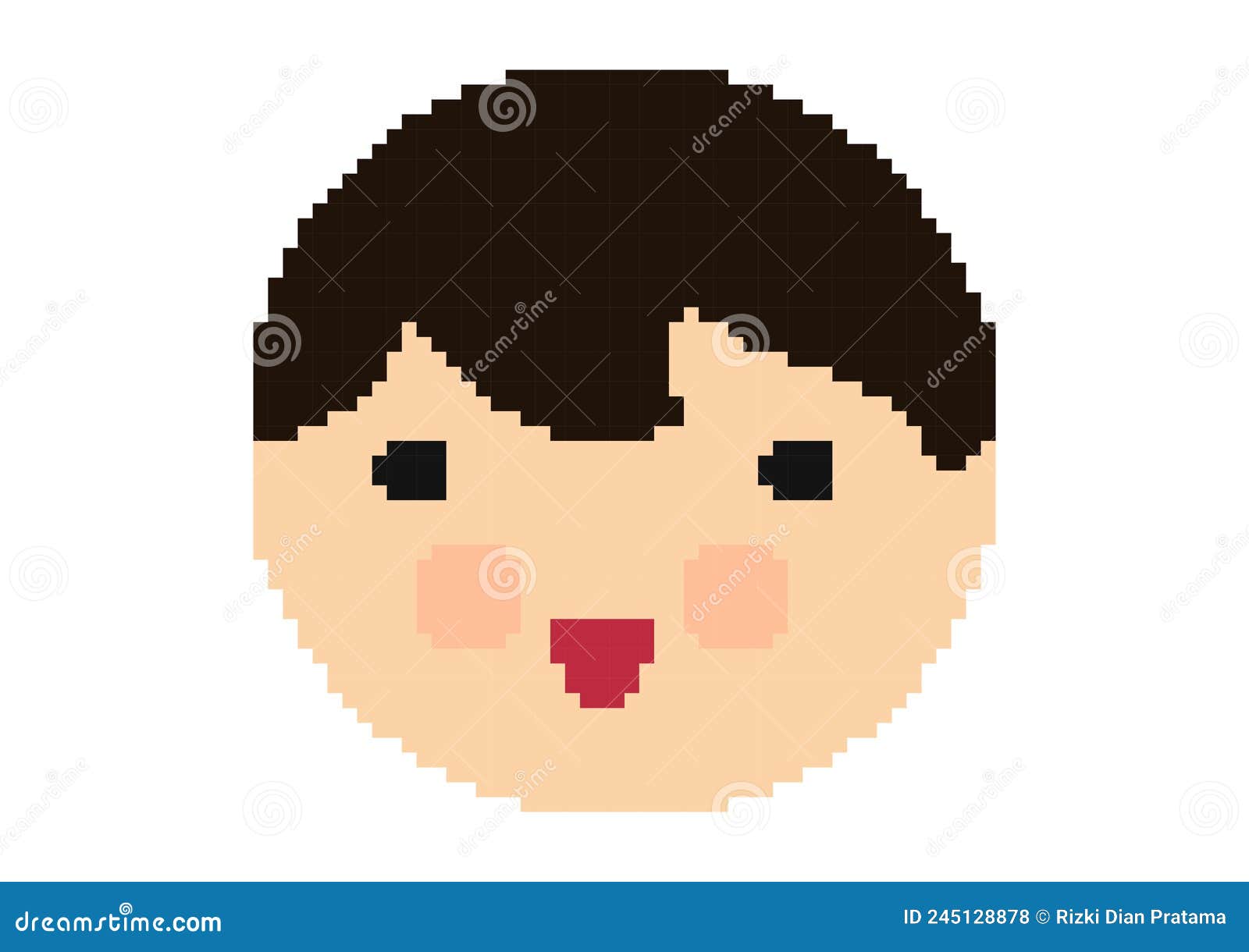 Boy Face Illustration in Pixel Style Stock Vector - Illustration of ...