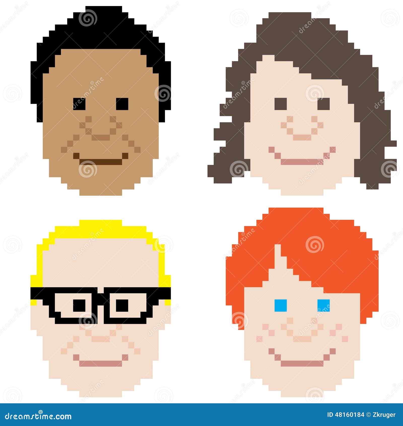 Boy face pixel art stock vector. Illustration of eight - 48160184