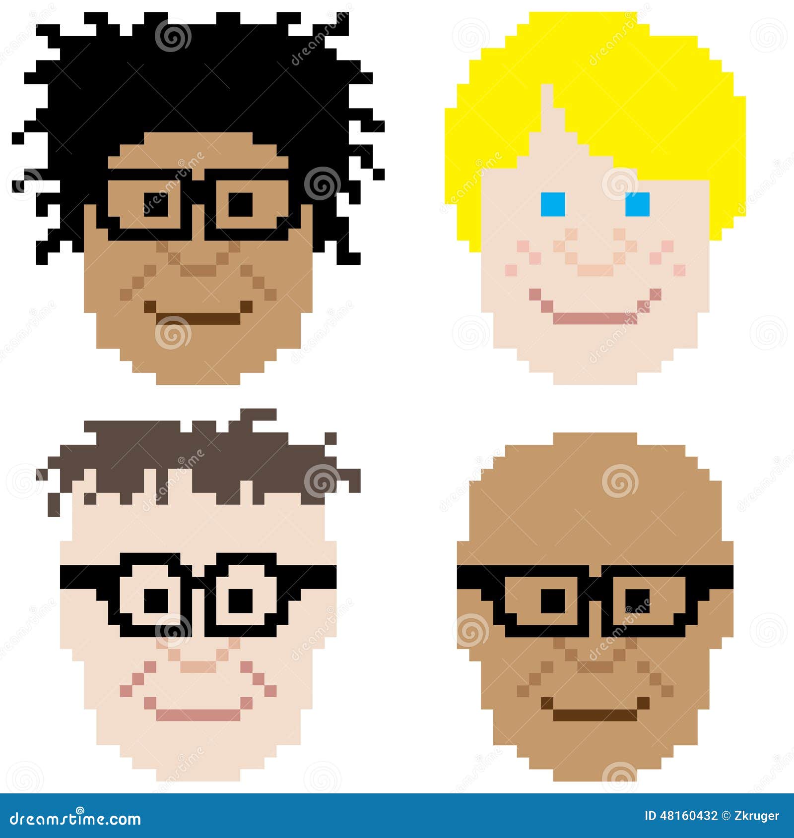 Boy Face Pixel Art Vector Illustration | CartoonDealer.com #48160432