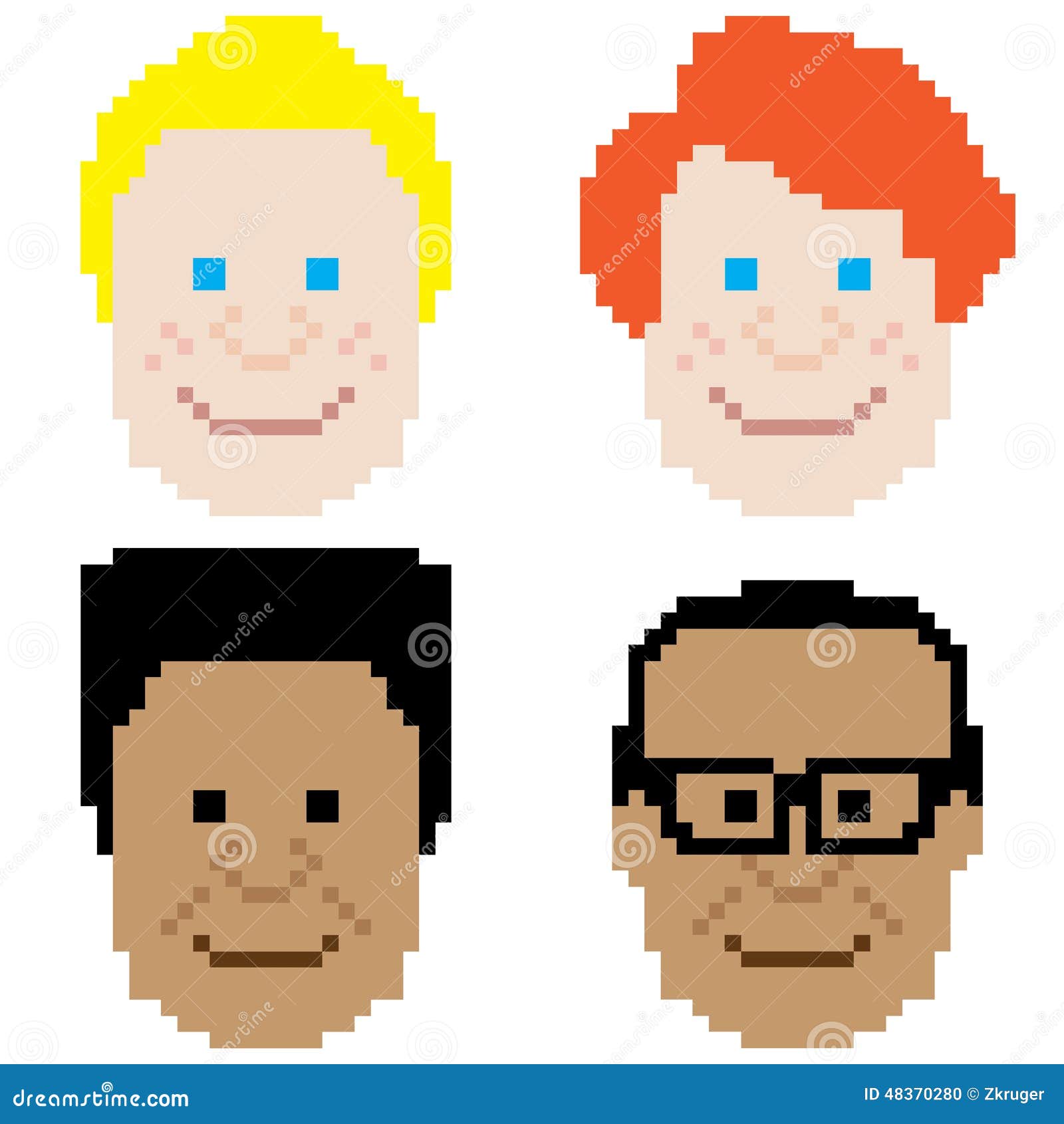 Boy face pixel art stock vector. Illustration of young - 48370280