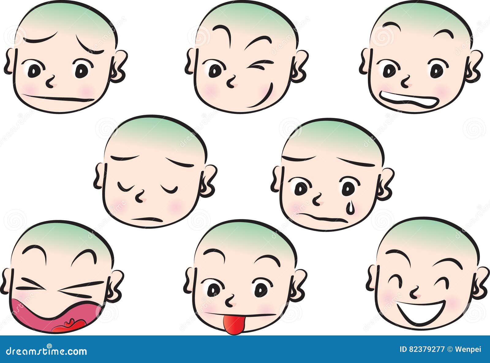 Boy face set stock vector. Illustration of lines, scard - 82379277
