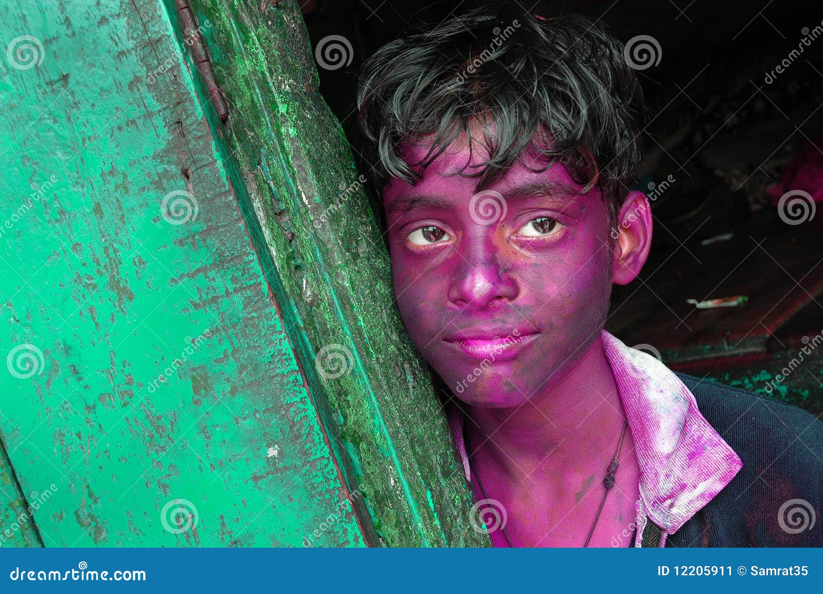 A BOY FACE SMEARED with COLOUR Editorial Photo - Image of paint ...