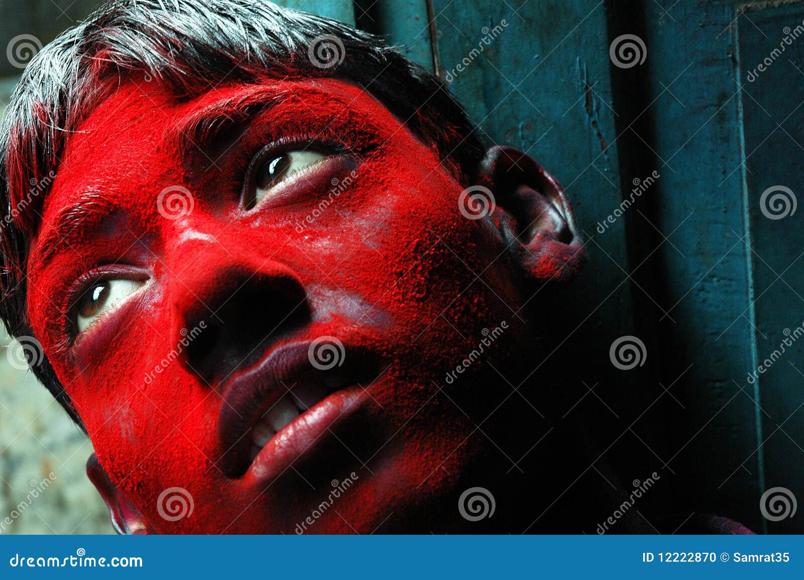 A BOY FACE SMEARED with COLOUR Editorial Image - Image of holi, front ...
