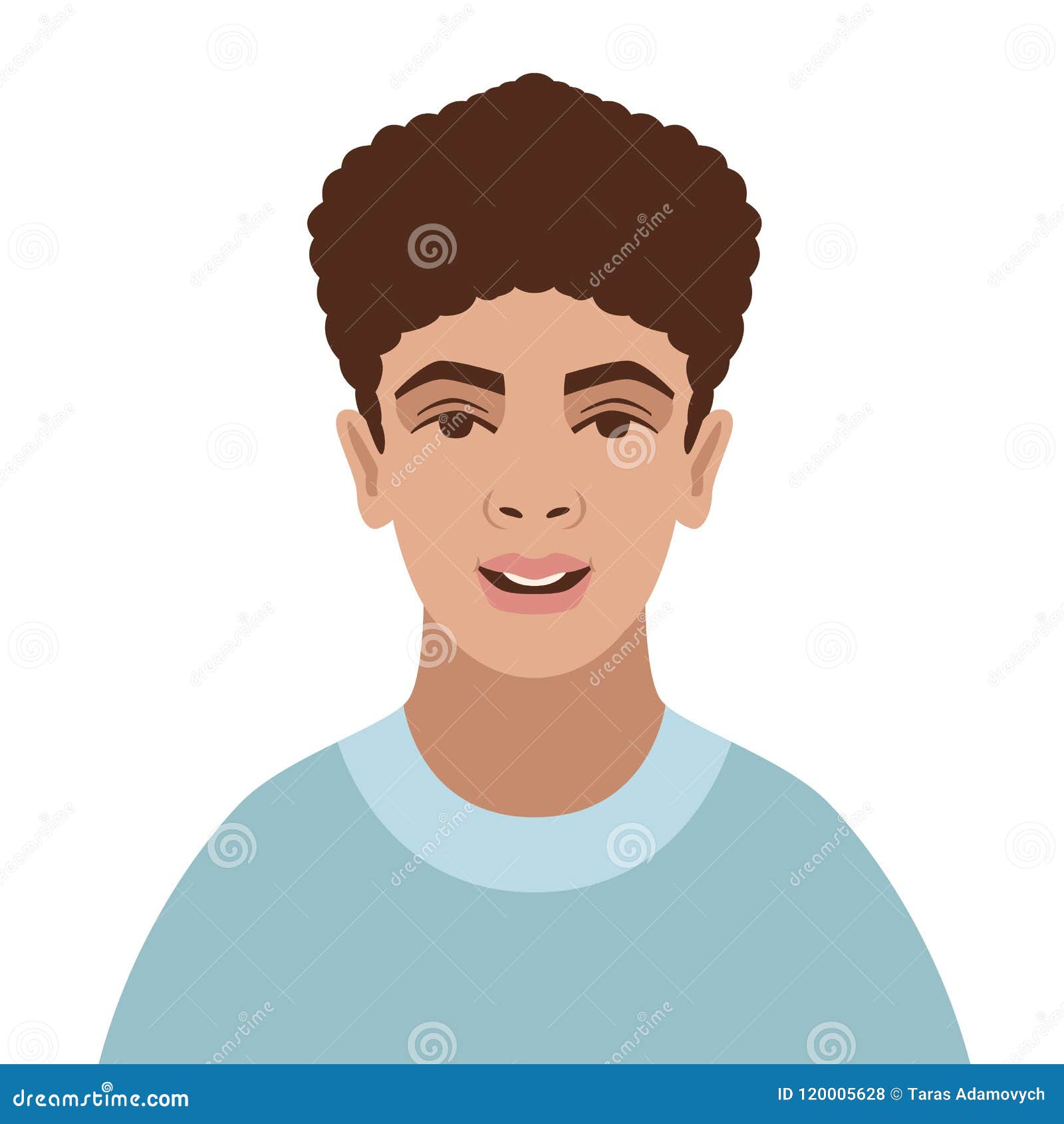 Boy Face Vector Illustration Flat Style Front Stock Vector ...