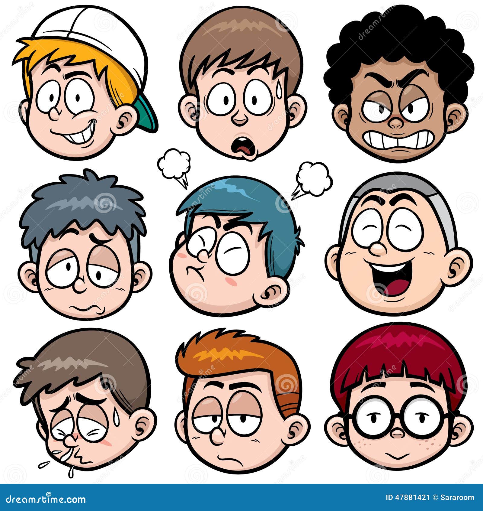 Cartoon Boy Face Clip Art