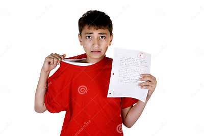 Boy with failing grade stock image. Image of studious - 2439789