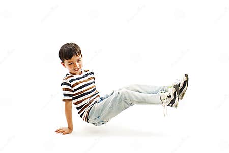 Boy fall down on white stock photo. Image of innocent - 67693184