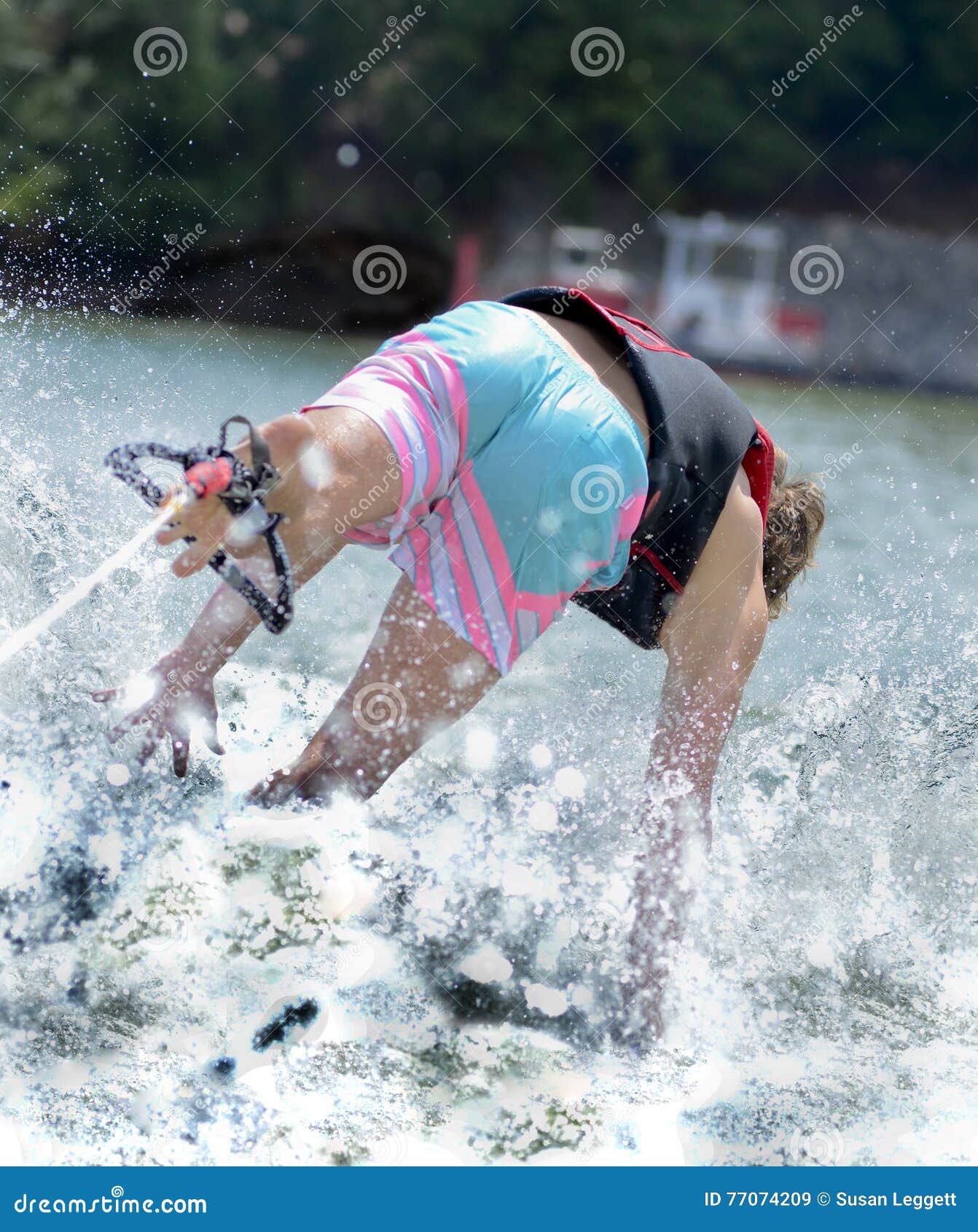 Boy Falling on Trick Ski stock image. Image of sports - 77074209