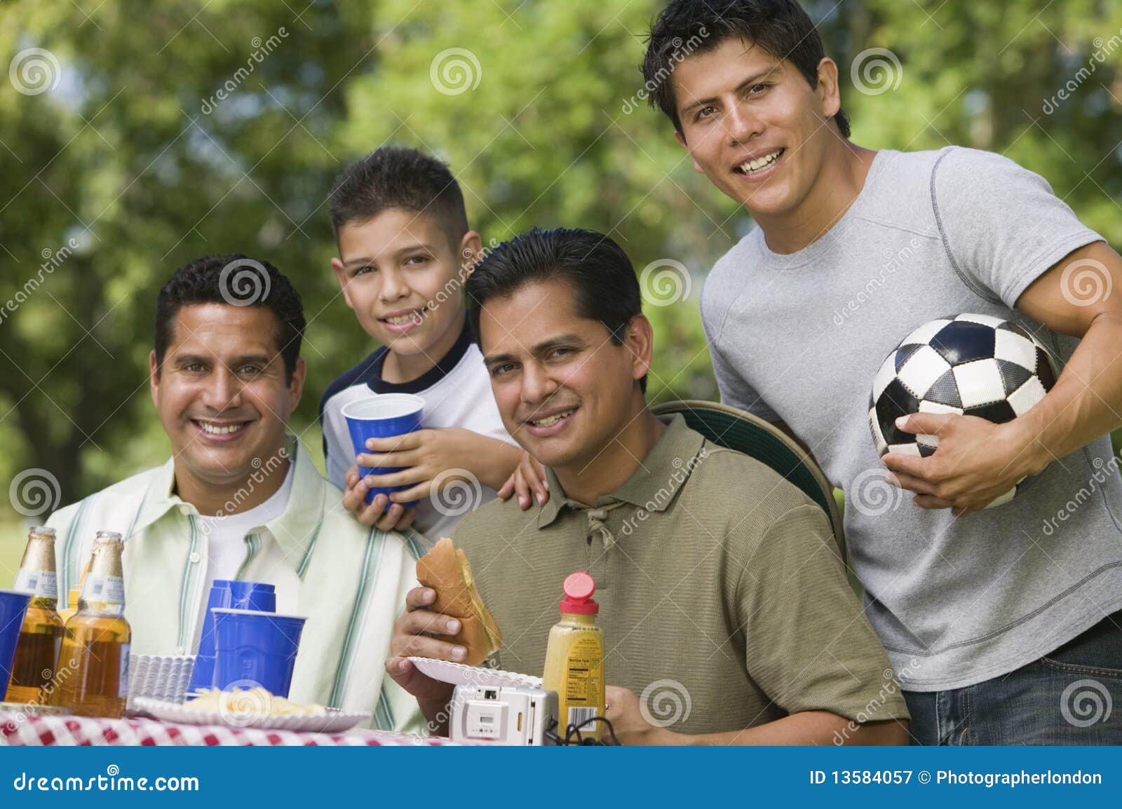 Boy with Father and Brothers Stock Image - Image of friendship, leisure ...