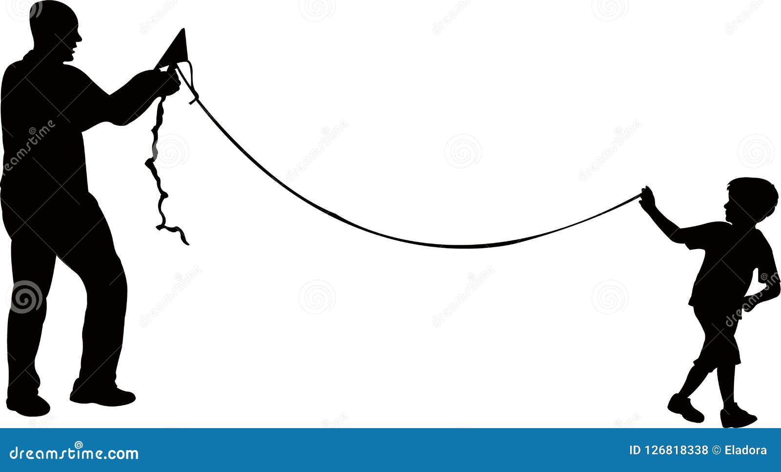 A Boy and Father Running and Flying Kite, Silhouette Vector Stock ... A Boy and Father Running and Flying Kite, Silhouette Vector Stock ...