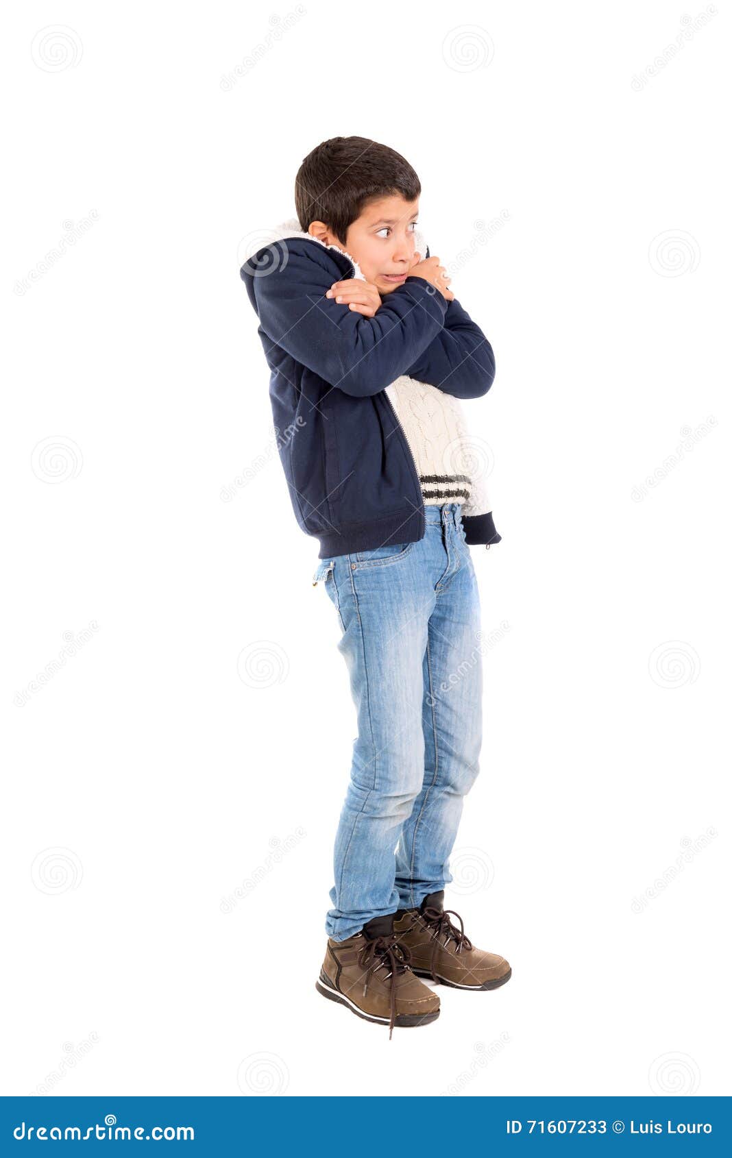 Boy with fear stock image. Image of young, despair, sadness - 71607233
