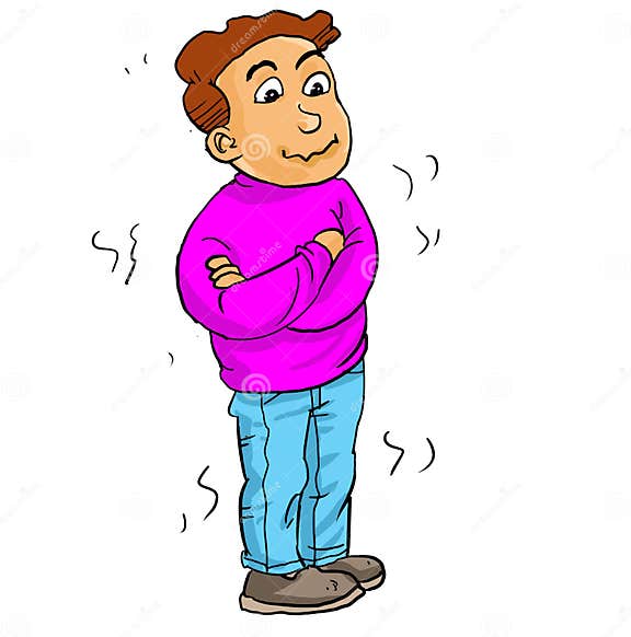 A boy feeling cold stock vector. Illustration of illness - 181733822