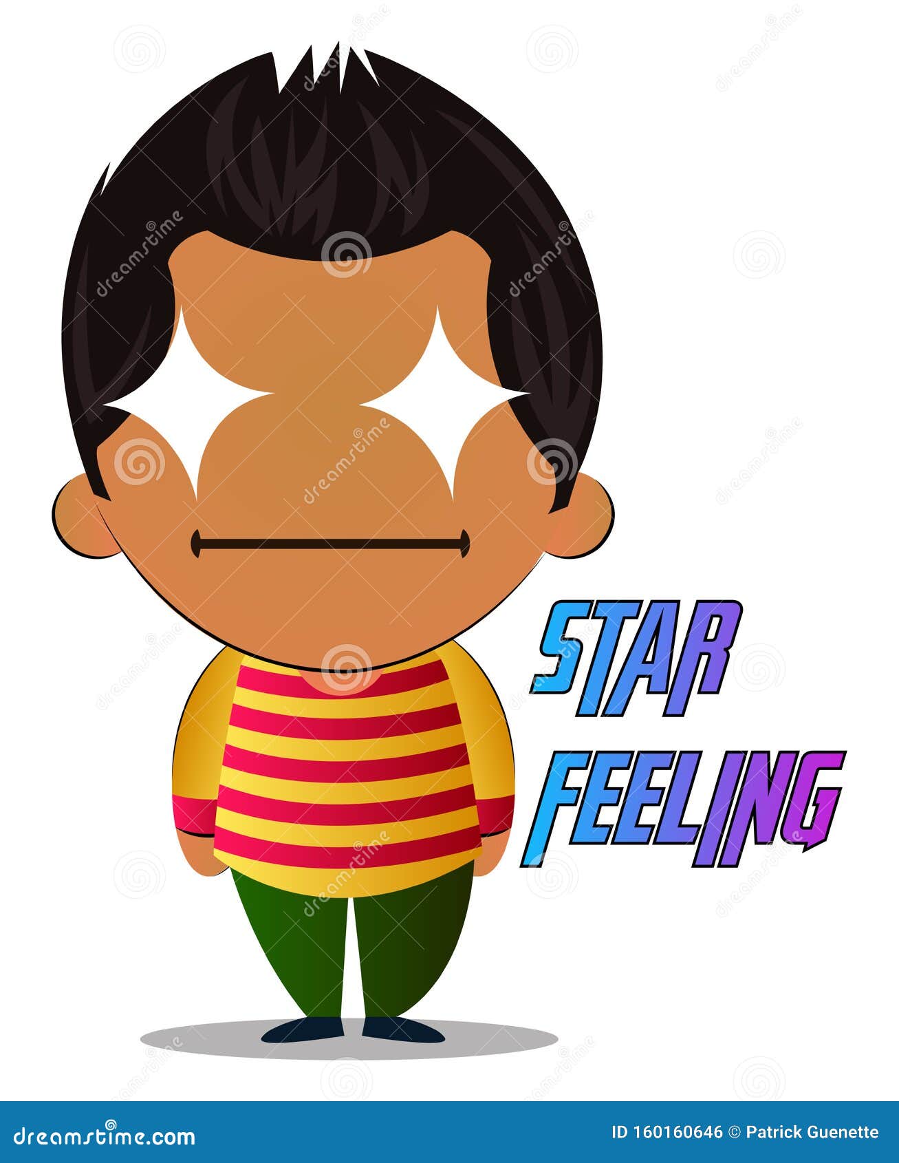 Boy is Feeling Like a Star, Illustration, Vector Stock Vector ...