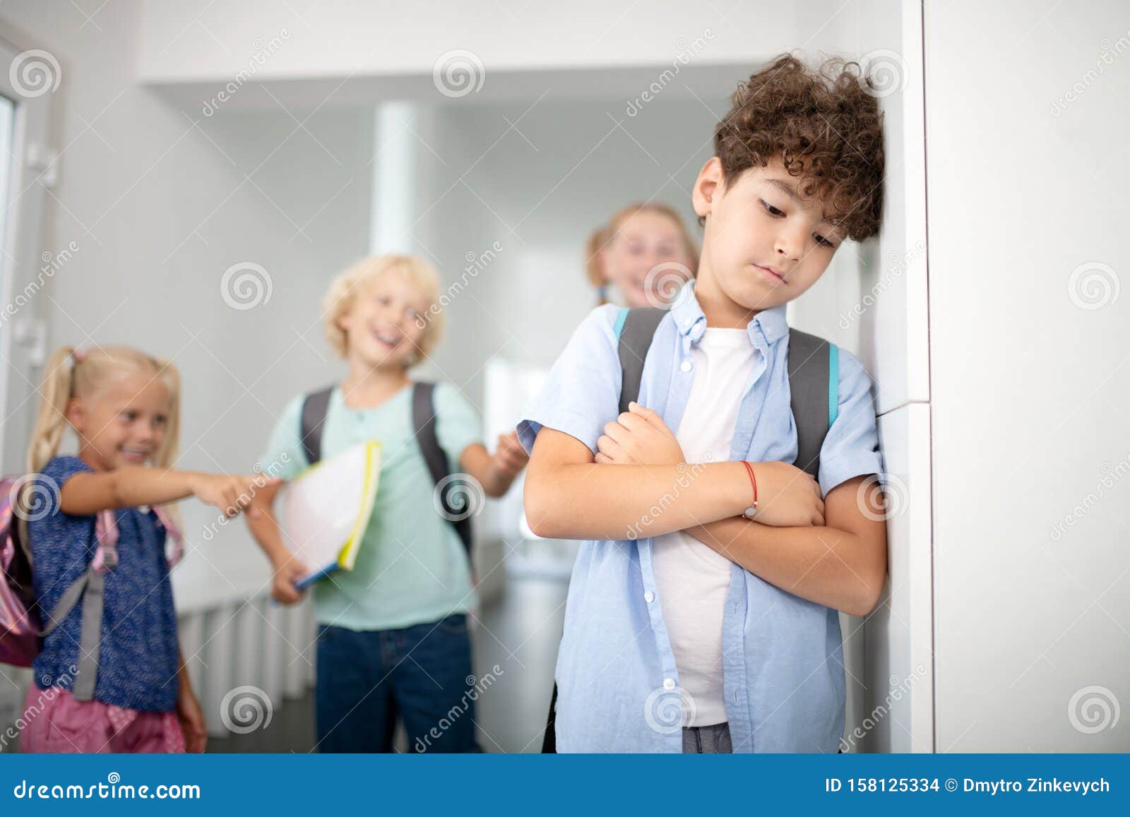 Boy Feeling Lonely and Isolated Suffering from Bullying Stock Photo ...