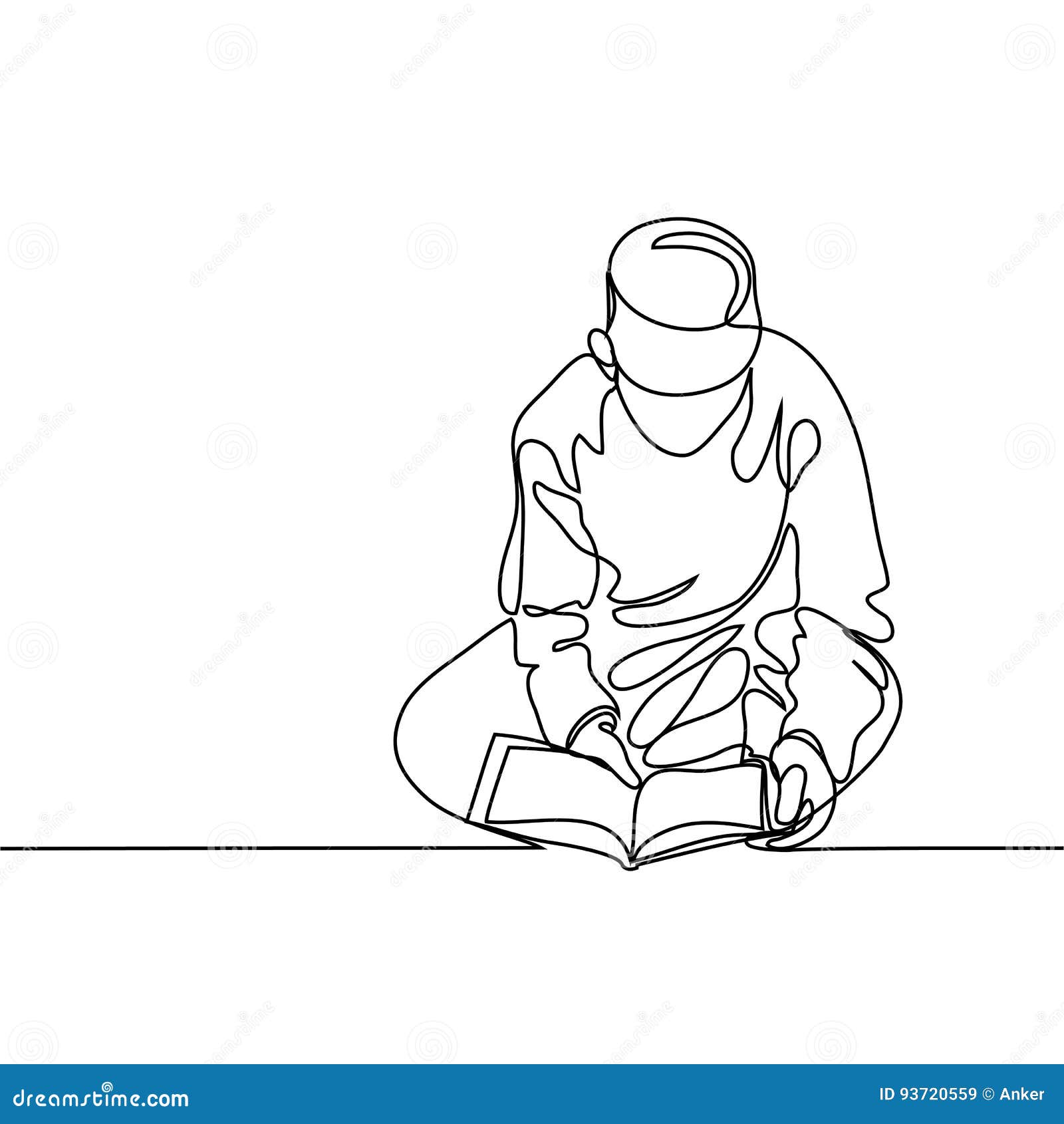 Boy in fez reading Koran. stock vector. Illustration of eastern - 93720559