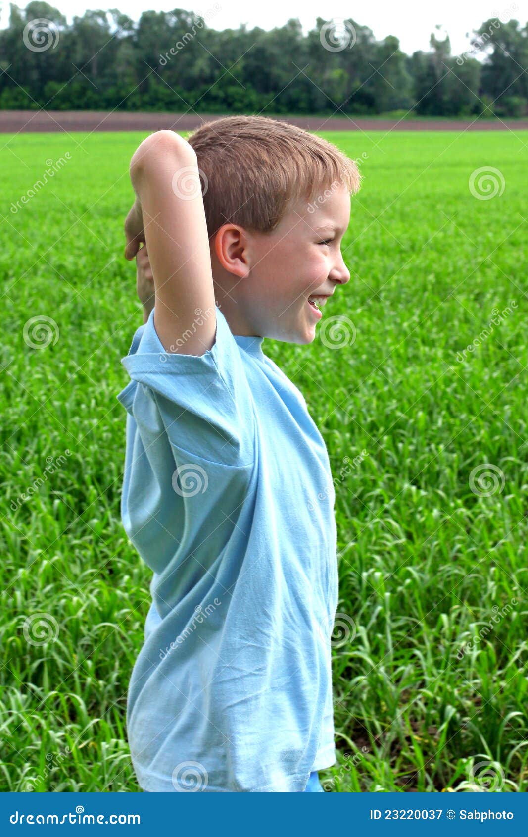 Boy in the field stock image. Image of meadow, nice, happy - 23220037