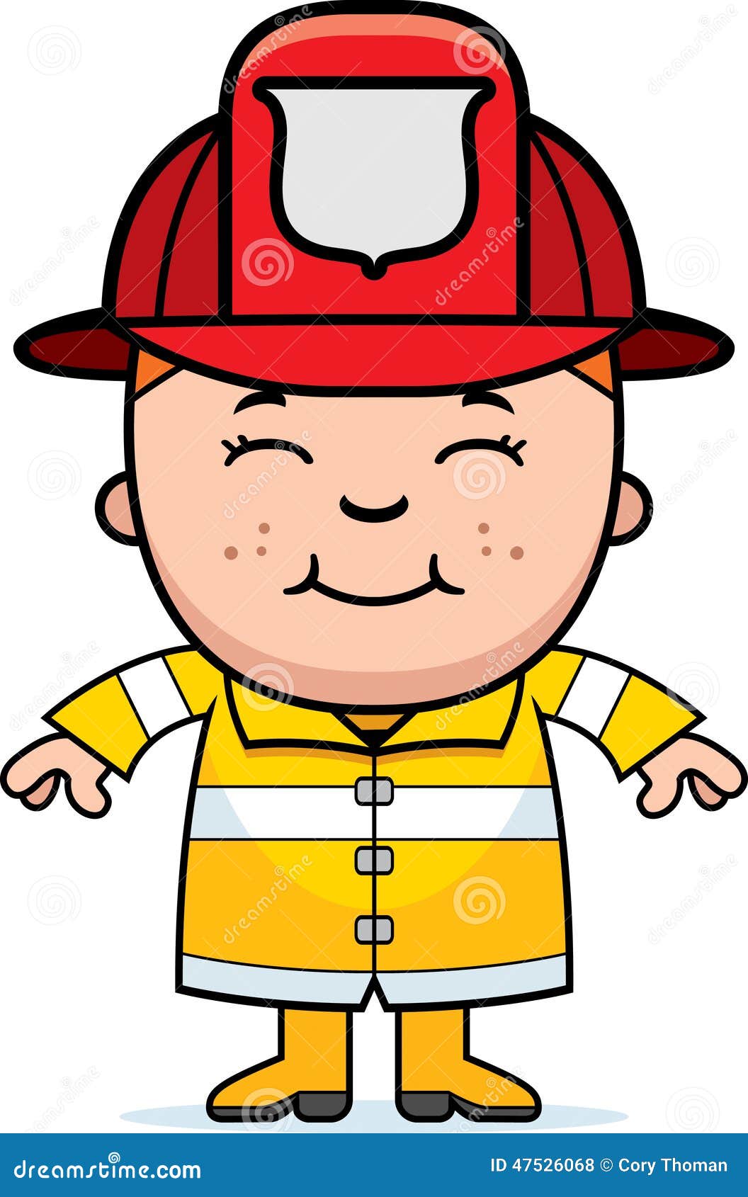 Boy Firefighter stock vector. Illustration of clipart - 47526068