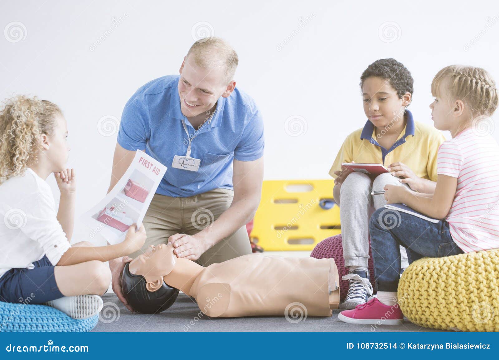Boy with First Aid Instruction Stock Photo - Image of medical ...