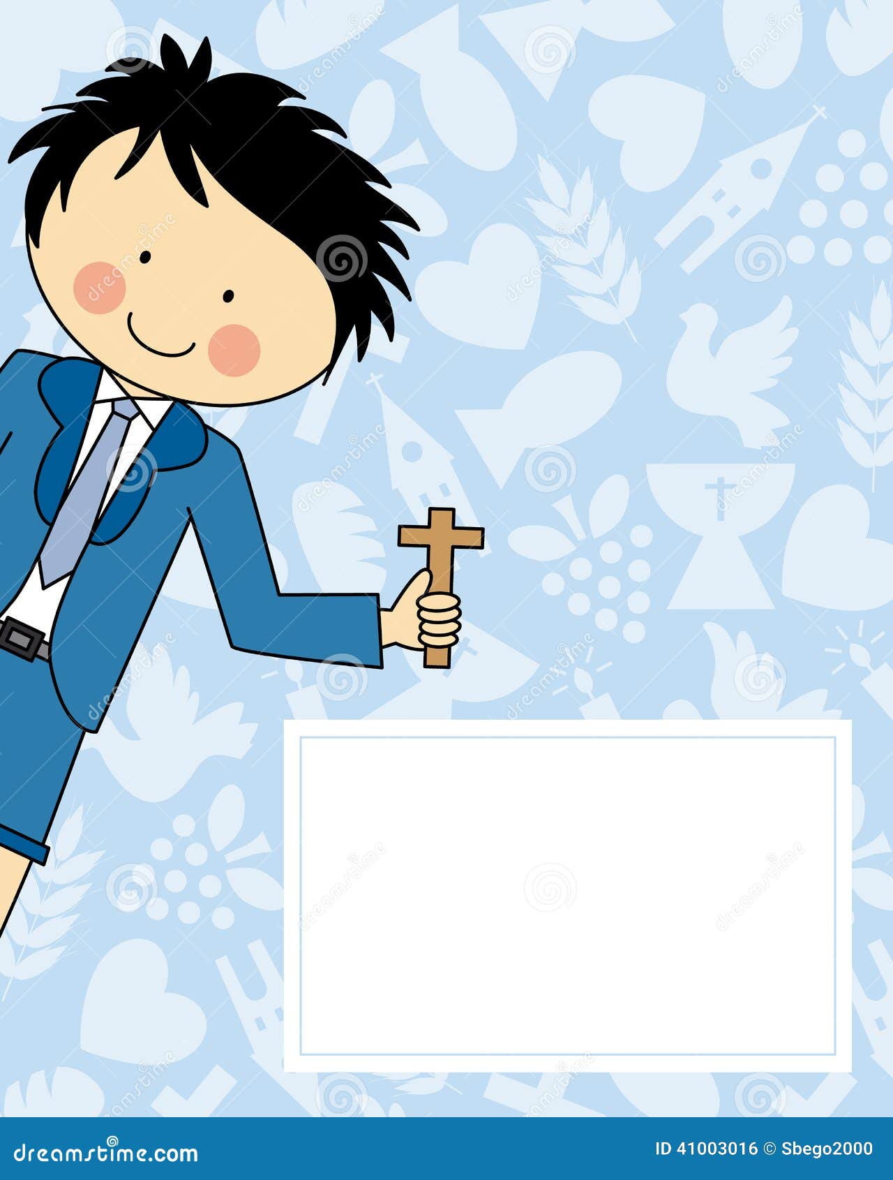 Boy first Communion stock vector. Illustration of remembrance - 41003016