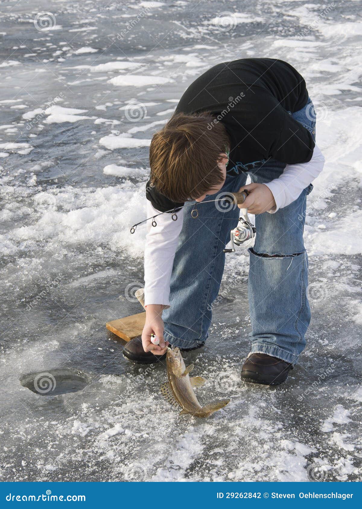 Boy with fish stock photo. Image of lake, pole, pike - 29262842