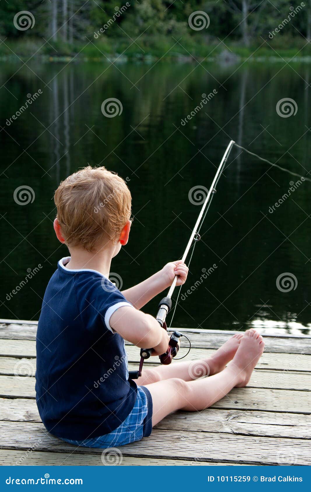 Boy fishing stock image. Image of water, sitting, dock - 10115259